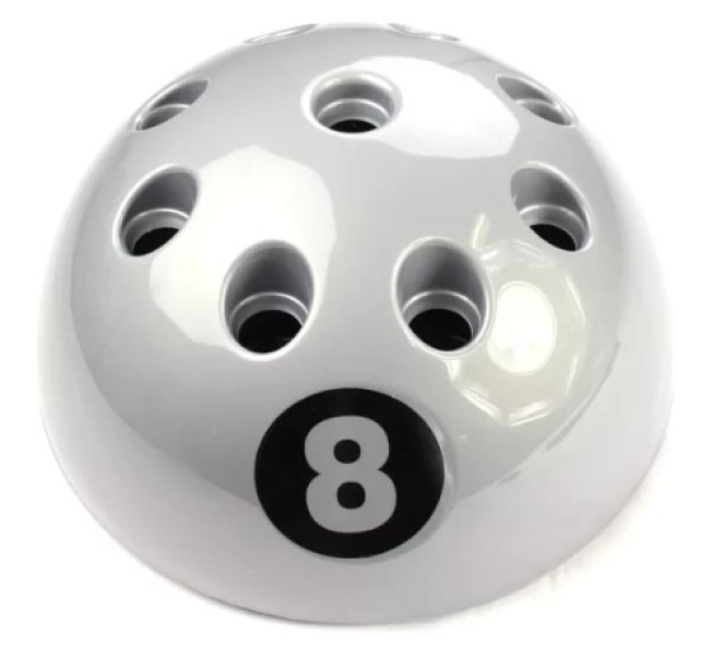 8 Ball Shape Pool Snooker Billiard Cue Stand Rack SILVER